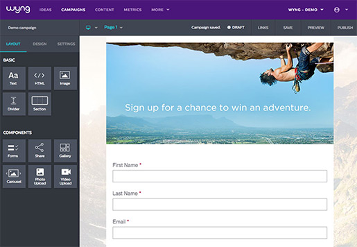 Wyng - Microexperiences for Marketing Campaigns and Promotions